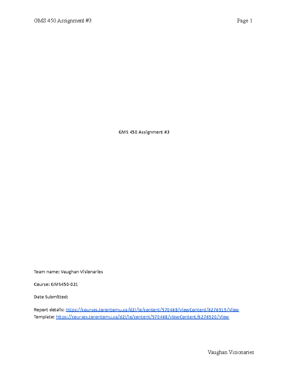 GMS 450 assignment: Project charter, scope, and risk assessment analysis - Studocu