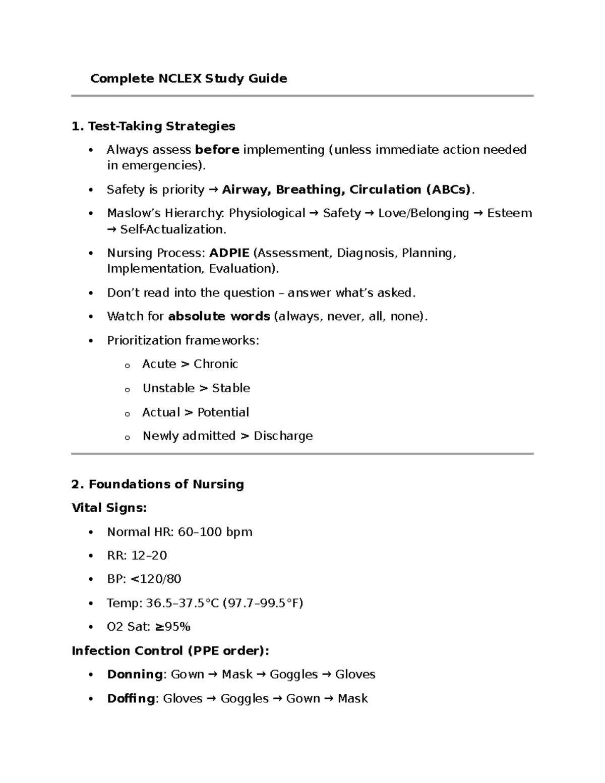 🌟 Comprehensive NCLEX Study Guide: Key Strategies & Concepts - Studocu