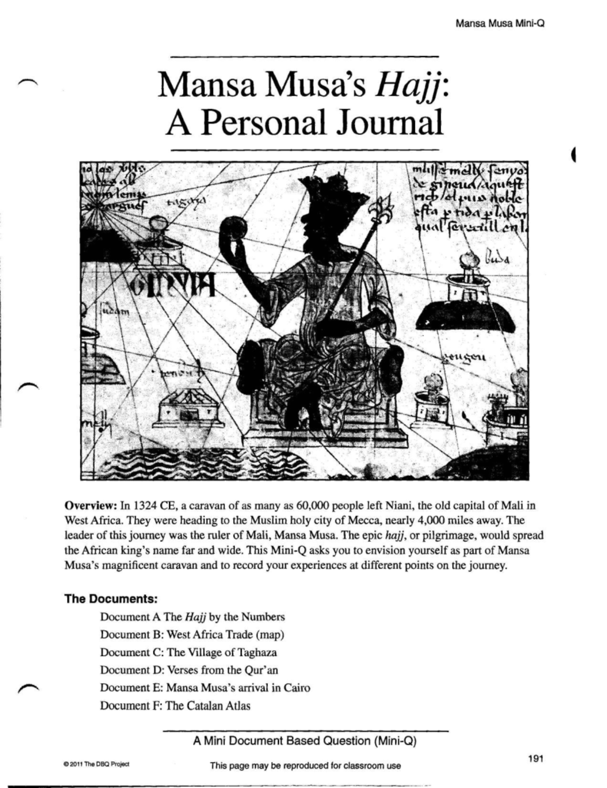 Mansa Musa's Hajj: A Mini Document-Based Question (DBQ) Analysis - Studocu