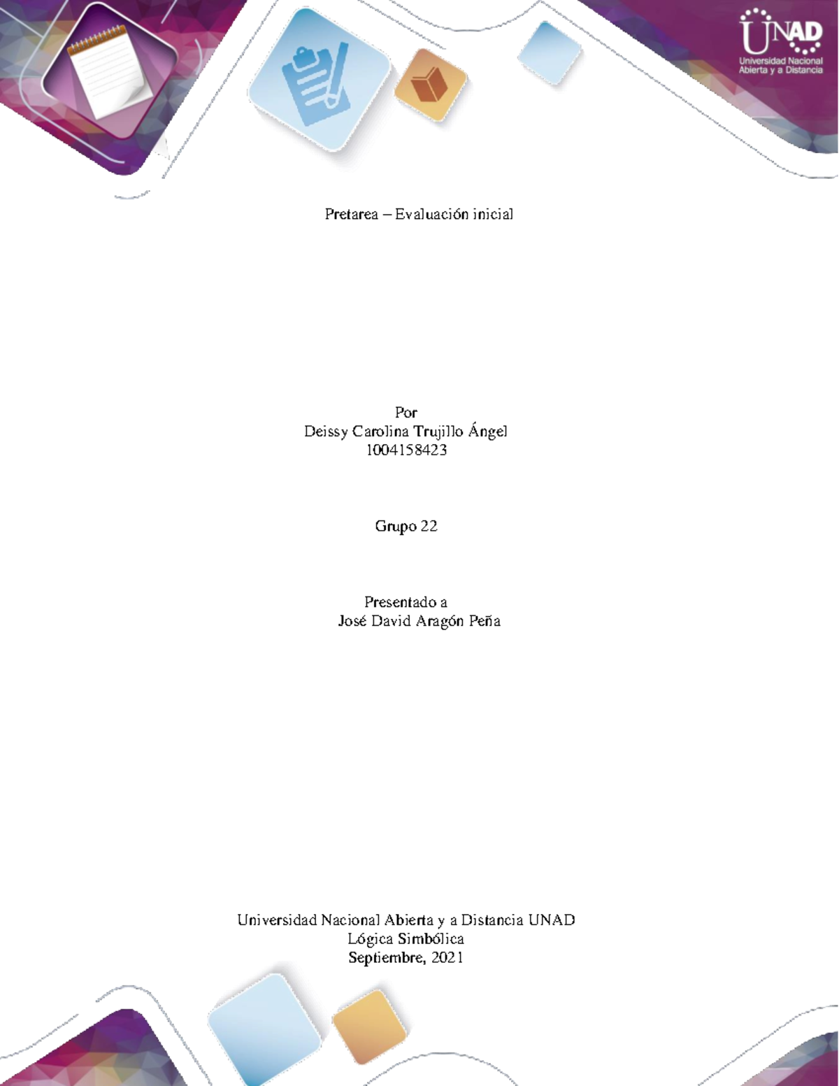 Evaluación inicial Deissy Trujillo Angel - Pretarea – Evaluación ...