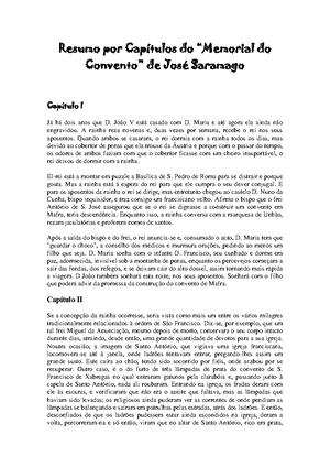 Resumo Memorial do Convento - Memorial do Convento Título: “Monumento ...
