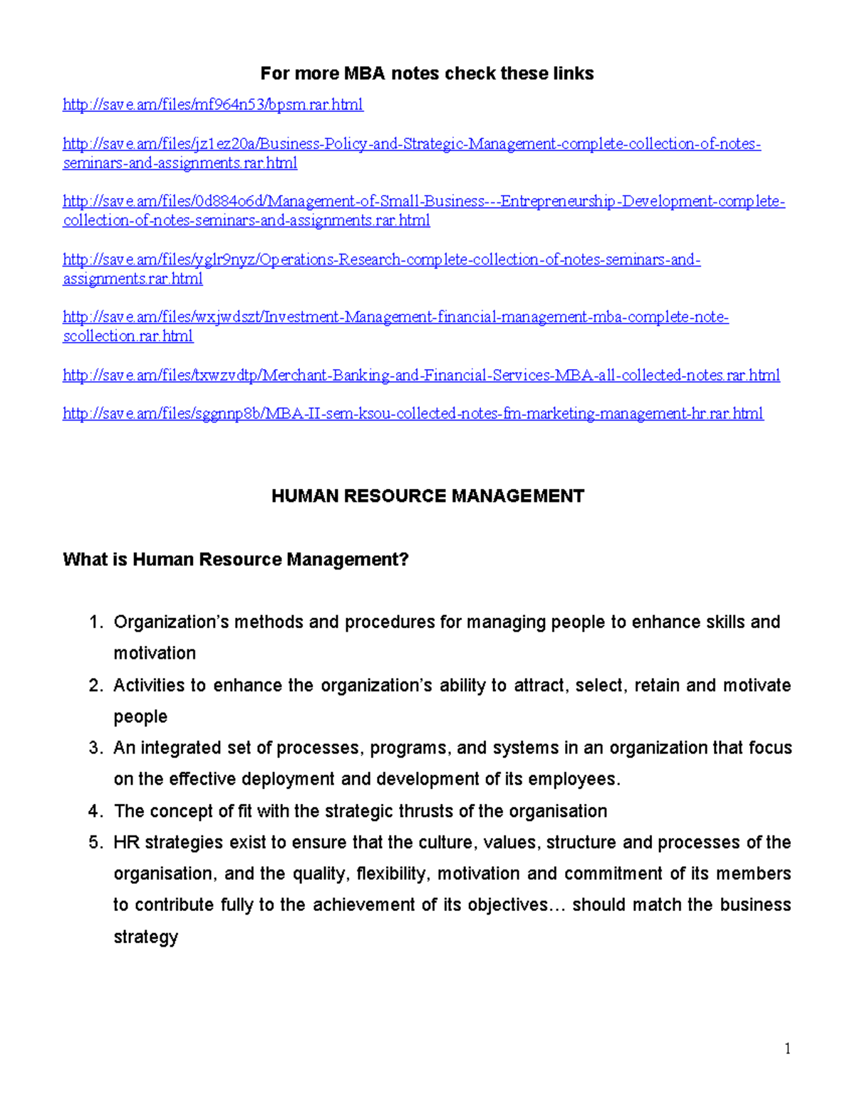 Human-resource-management-notes compress - For more MBA notes check ...