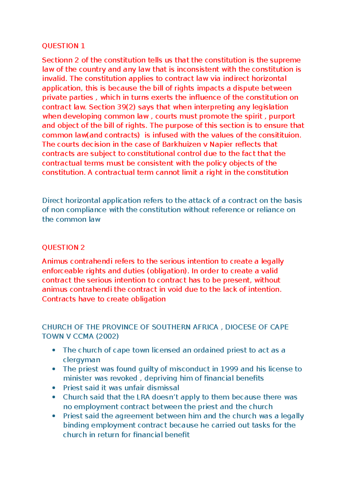 Tutorial worksheet 2 - QUESTION 1 Sectionn 2 of the constitution tells ...