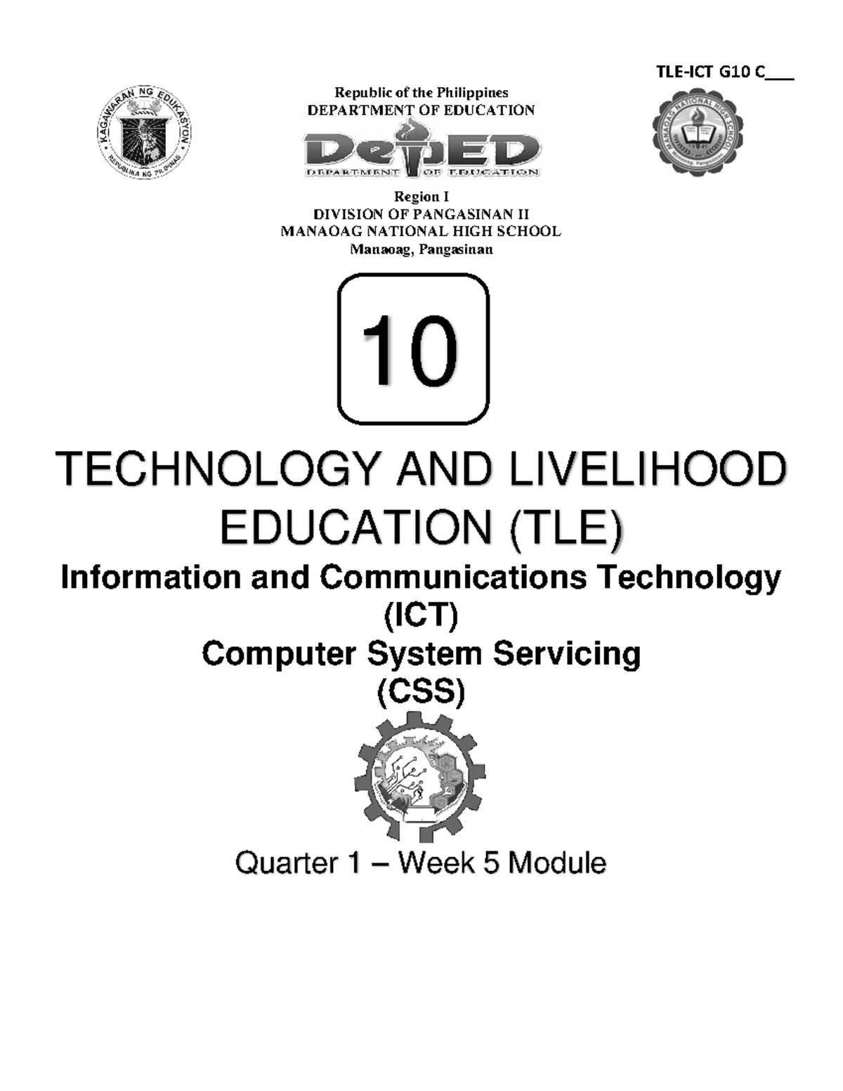 TLE-CSS 10 Q1-W5 Module: Configuring Computer Systems & Networks - Studocu