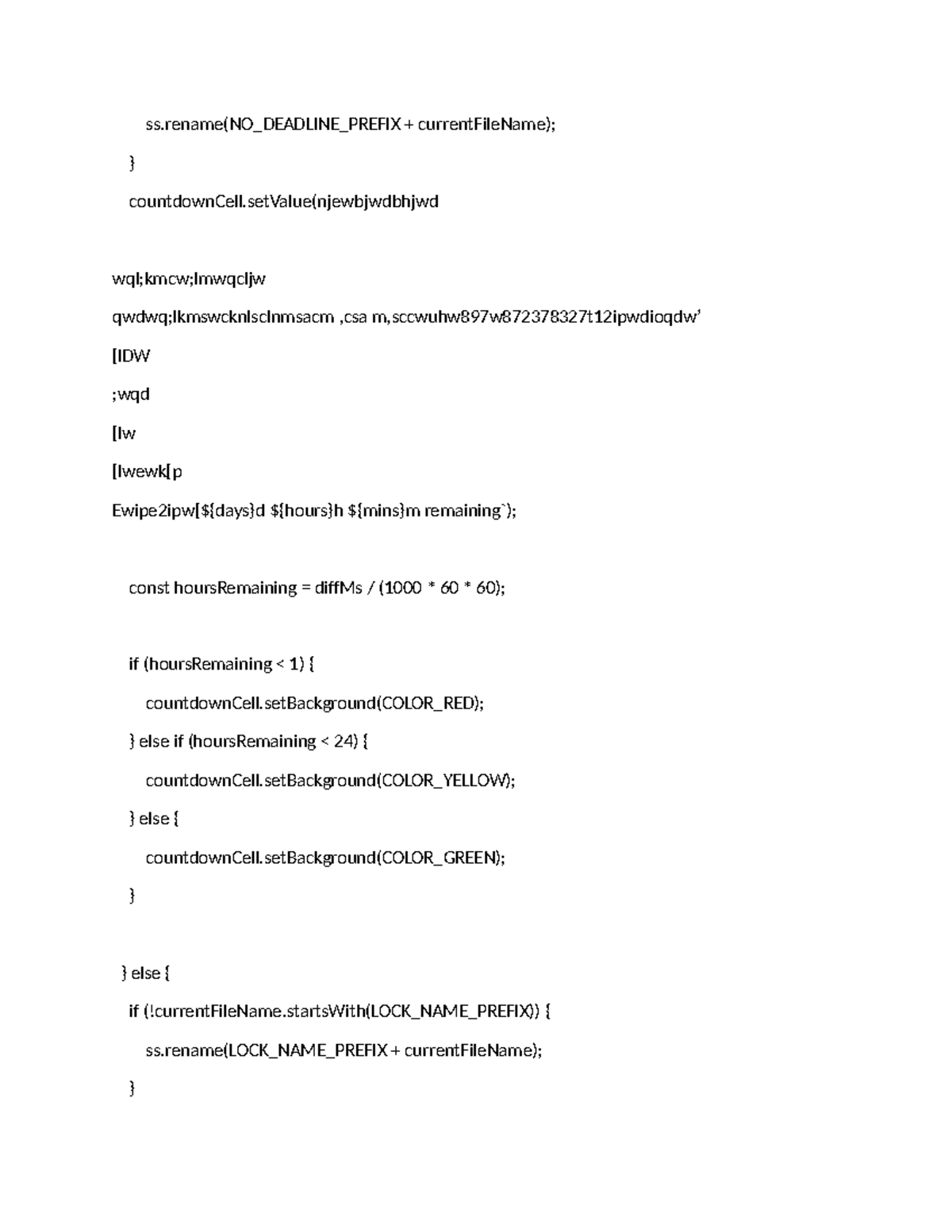 Document: SS Code for Countdown and Lock Management in Spreadsheets ...