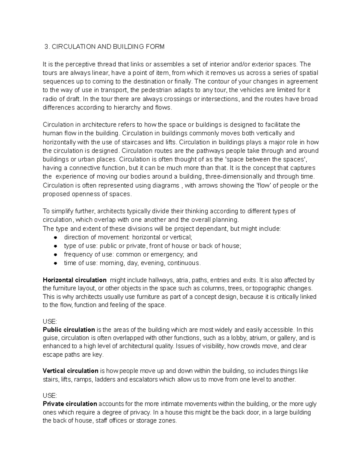 Circulation and Building Form: An Architectural Analysis (ARCH 101 ...