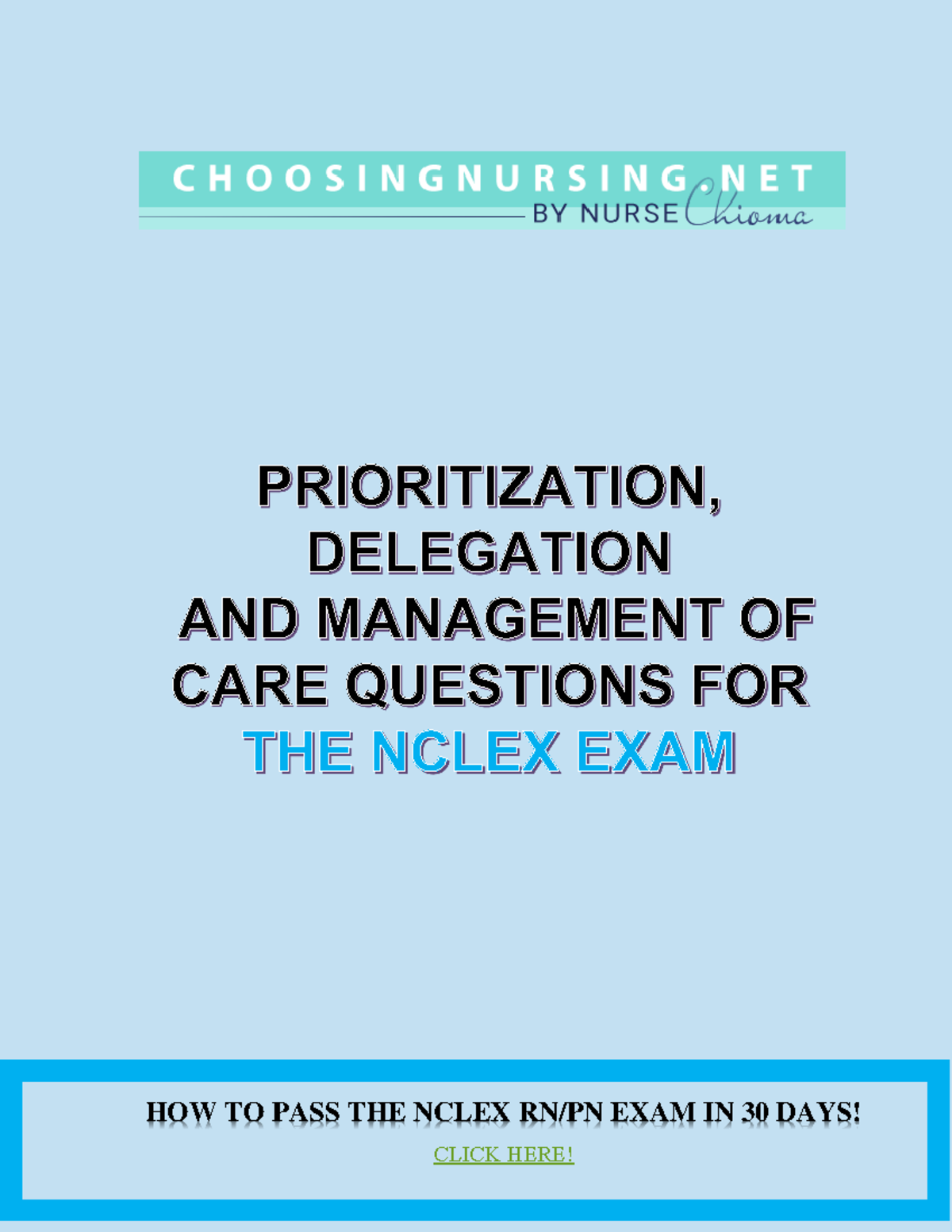 NCLEX RN/PN Exam: Prioritization, Delegation, and Care Management Qs ...