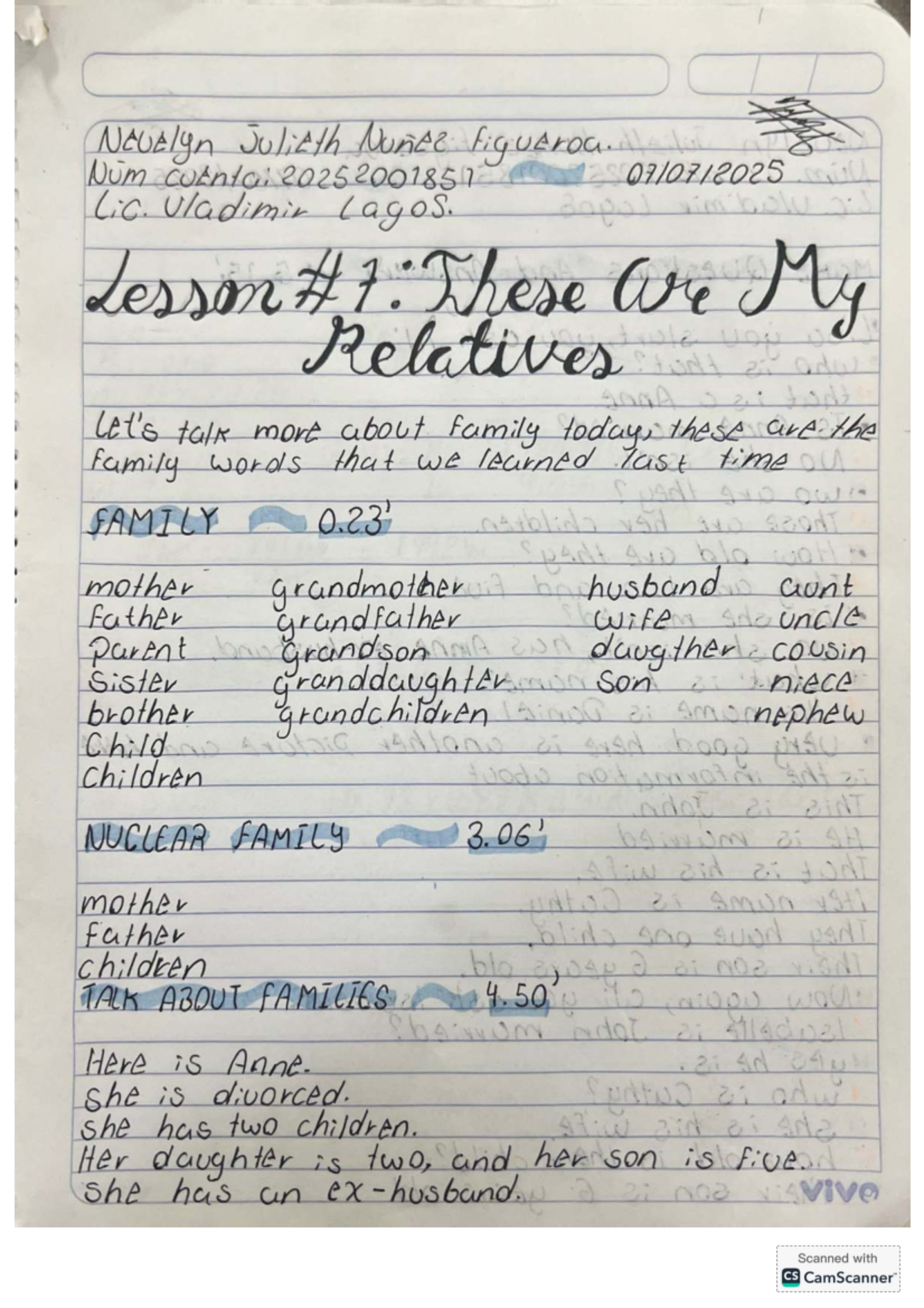 Lesson on Family Vocabulary and Simple Present Tense (JONA 021) - Studocu