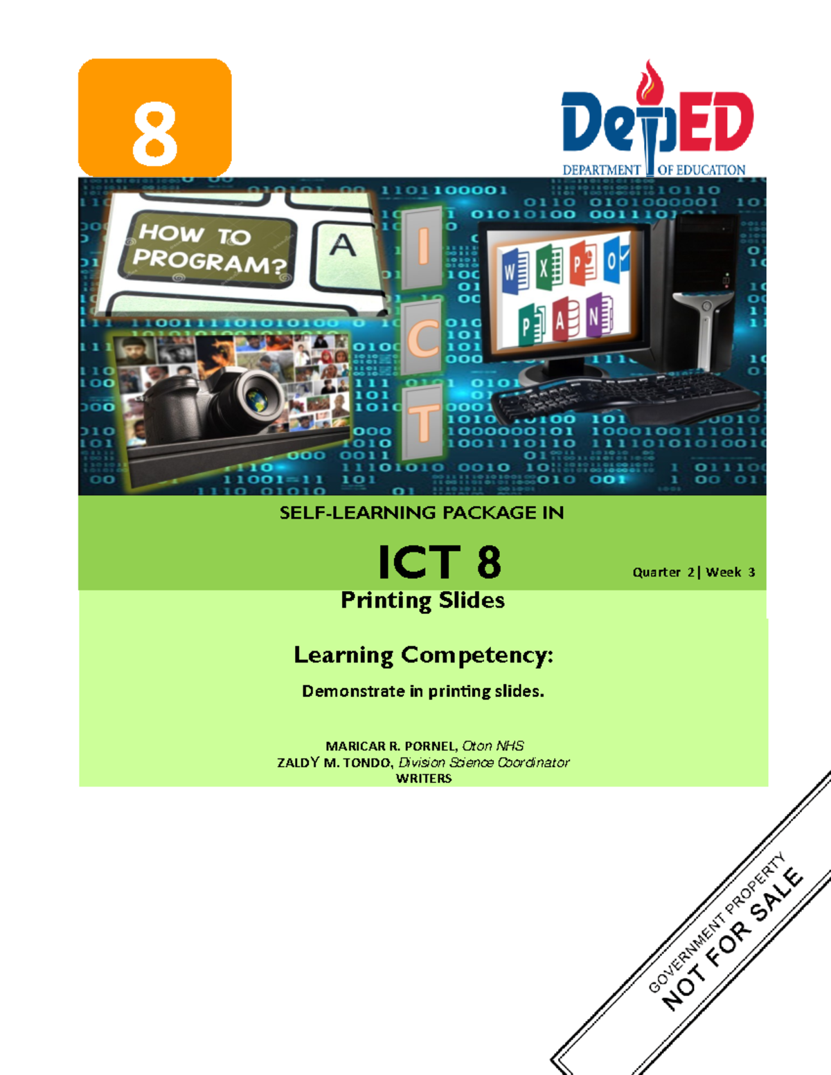 Q2-W3-ICT8 - Printing Slides - Printing Slides Learning Competency ...