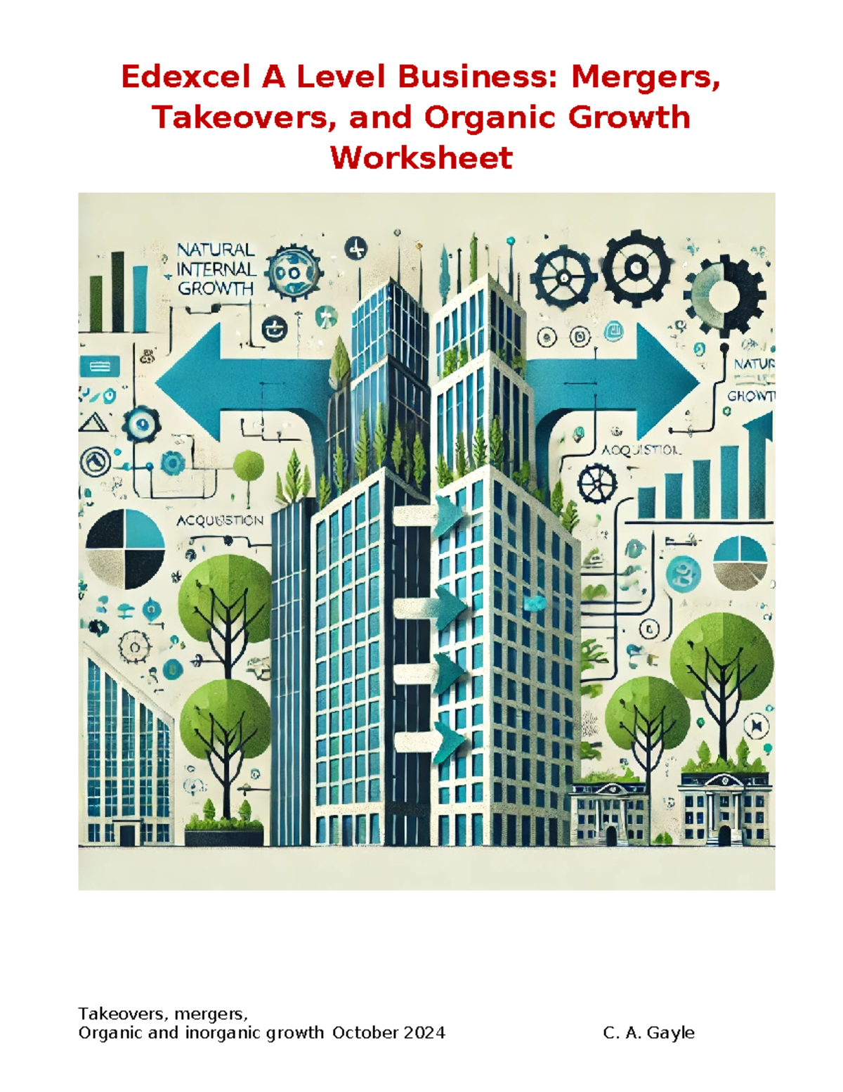 Edexcel A Level Business: Mergers & Takeovers Worksheet 1-2 Notes - Studocu