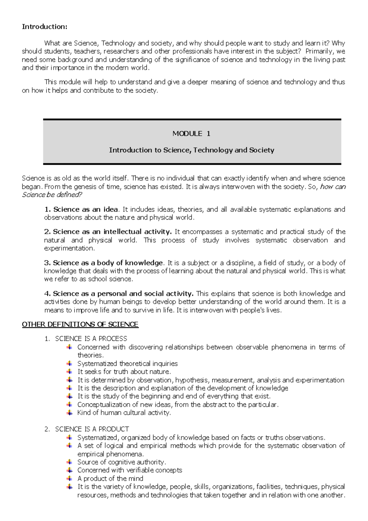 Module 1: Understanding Science, Technology, and Society - Studocu