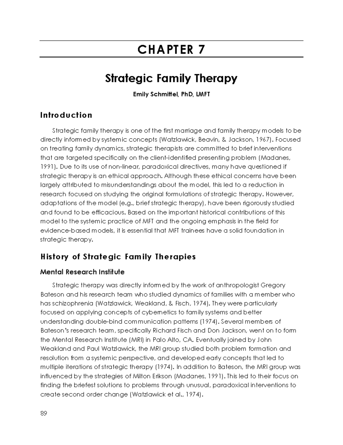 Strategic Family Therapy: Key Concepts and Historical Development - Studocu