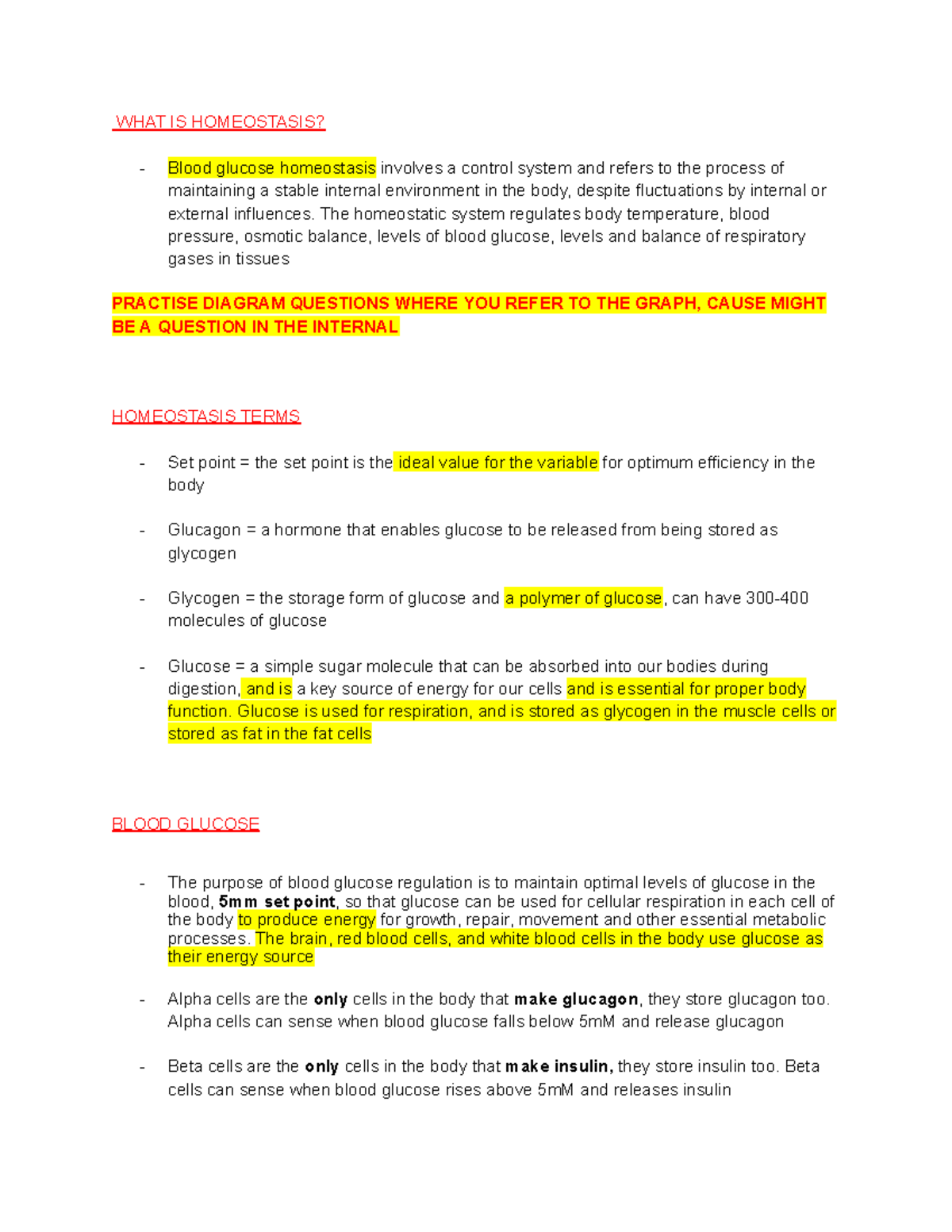 Bio 1st Internal: Understanding Blood Glucose Homeostasis and Diabetes ...
