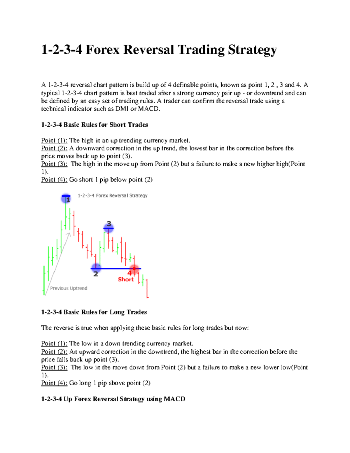 Forex Reversal Trading Strategy (1234) - Key Points & Rules - Studocu