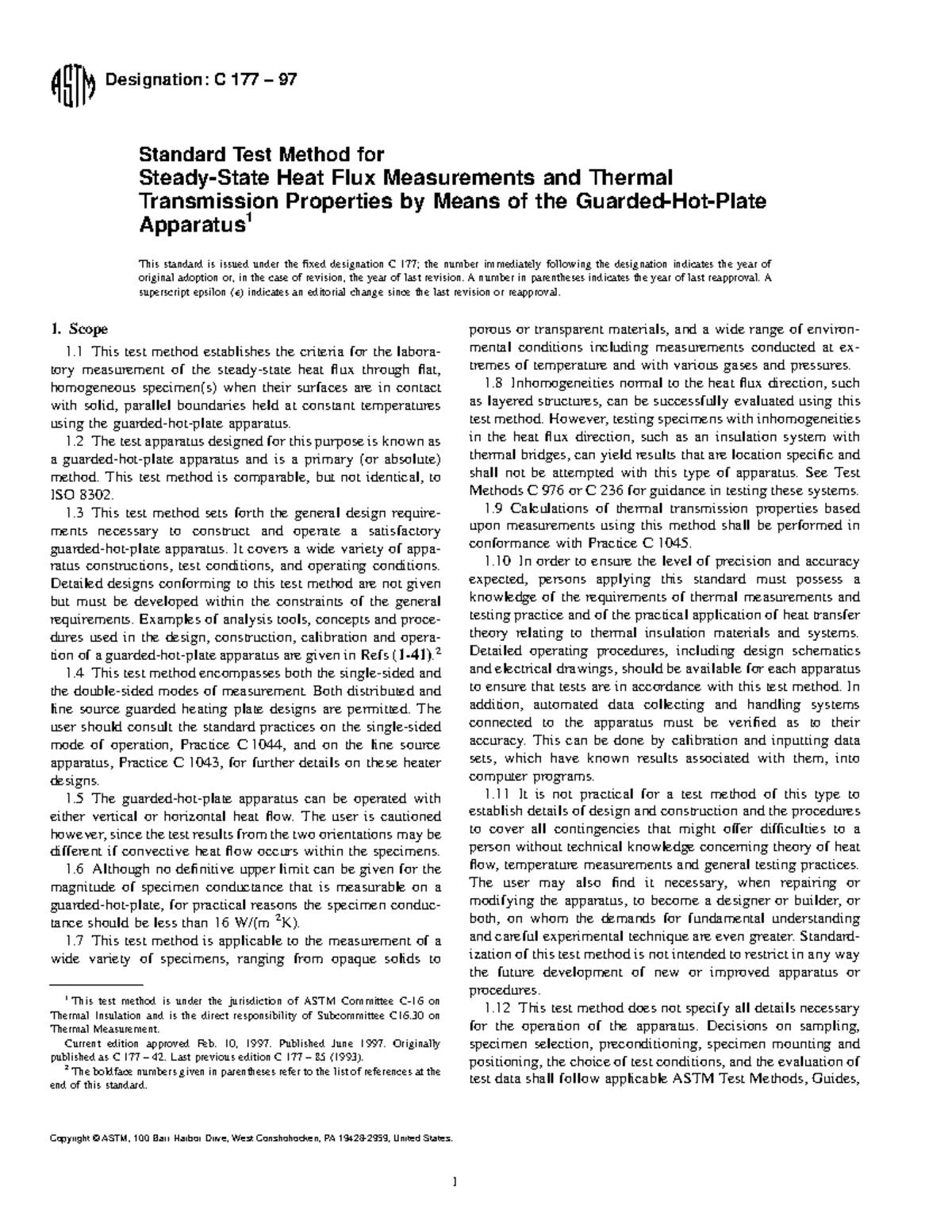 C 177 97 Standard Test Method for Heat Flux Measurement and Thermal ...