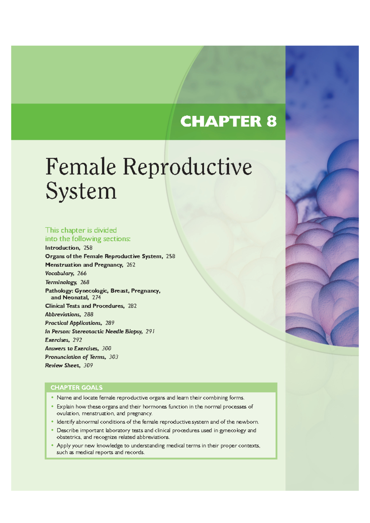 Chapter 8: Female Reproductive System Overview (Course Code: N/A) - Studocu