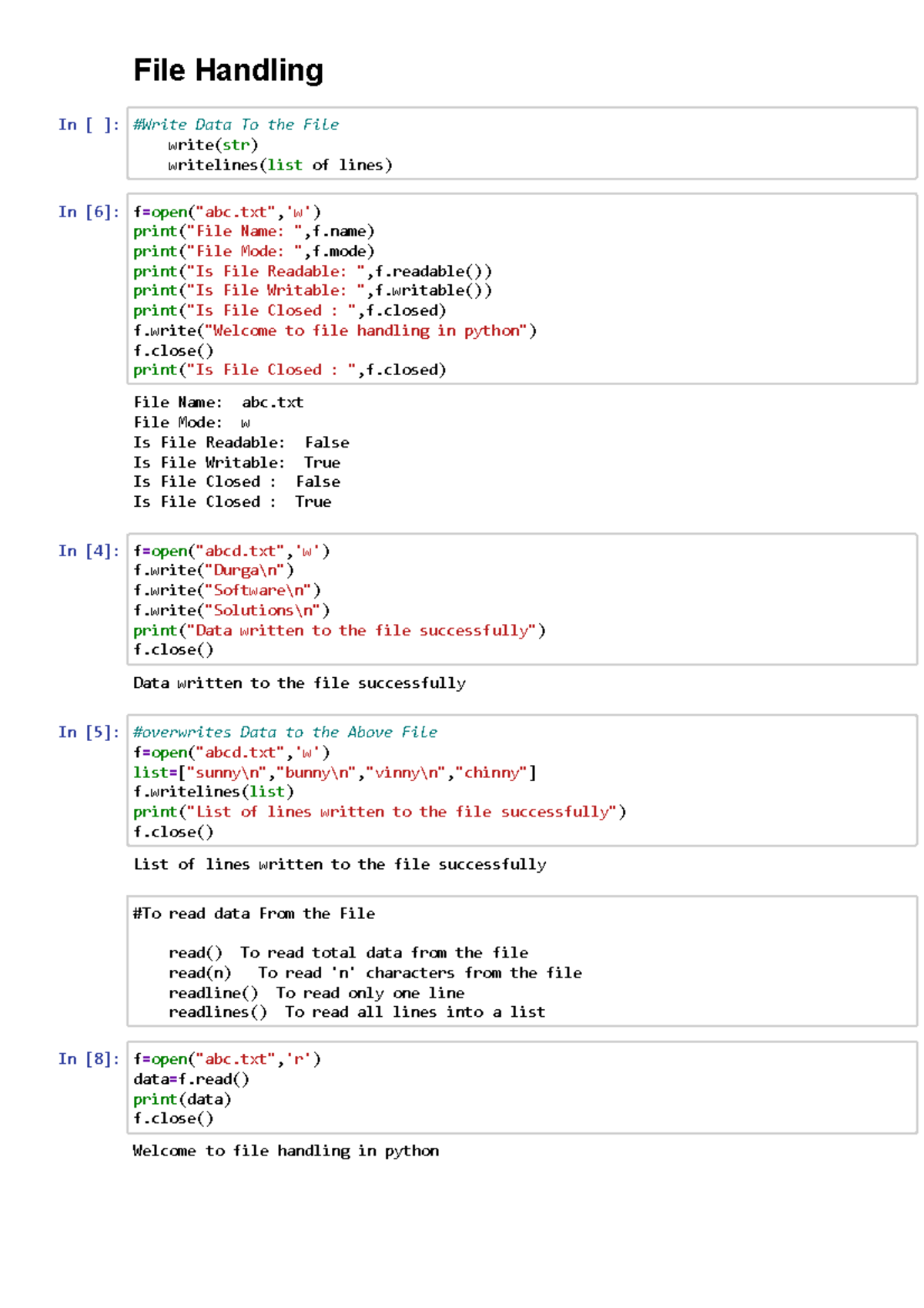 File Handling Notes - File Handling In [ ]: In [6]: In [4]: In [5]: In ...