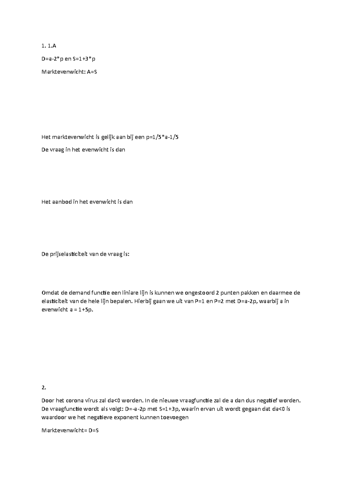 Microeconomics BPO 1: Market Equilibrium & Elasticity Analysis ...