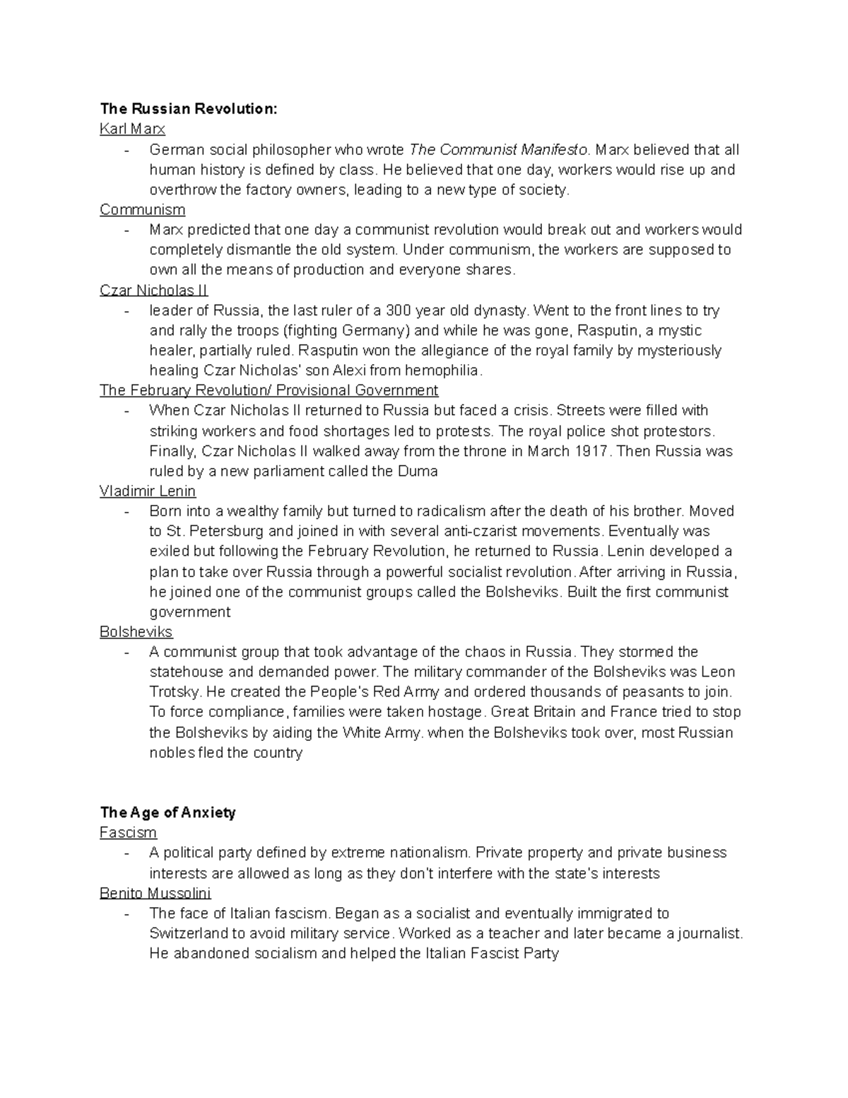 World Civ II Final Exam Study Guide: Key Events & Figures - Studocu
