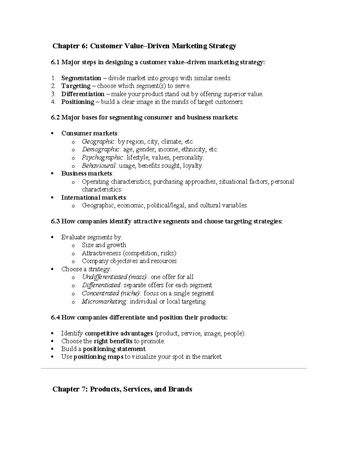 6789 - notes - 📘 Chapter 6: Customer Value–Driven Marketing Strategy 6 ...