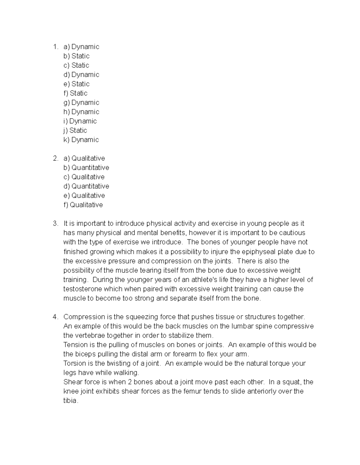 Biomechanics Assignment 1: Understanding Forces in Exercise - Studocu