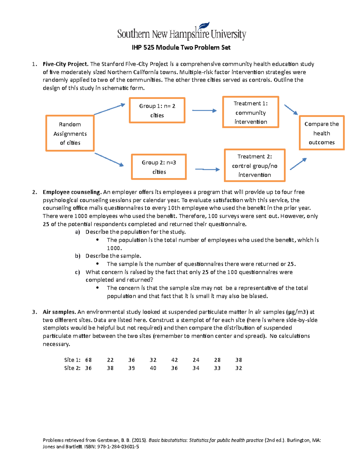 IHP 525 Module Two Problem Set: Summary of Statistical Studies - Studocu