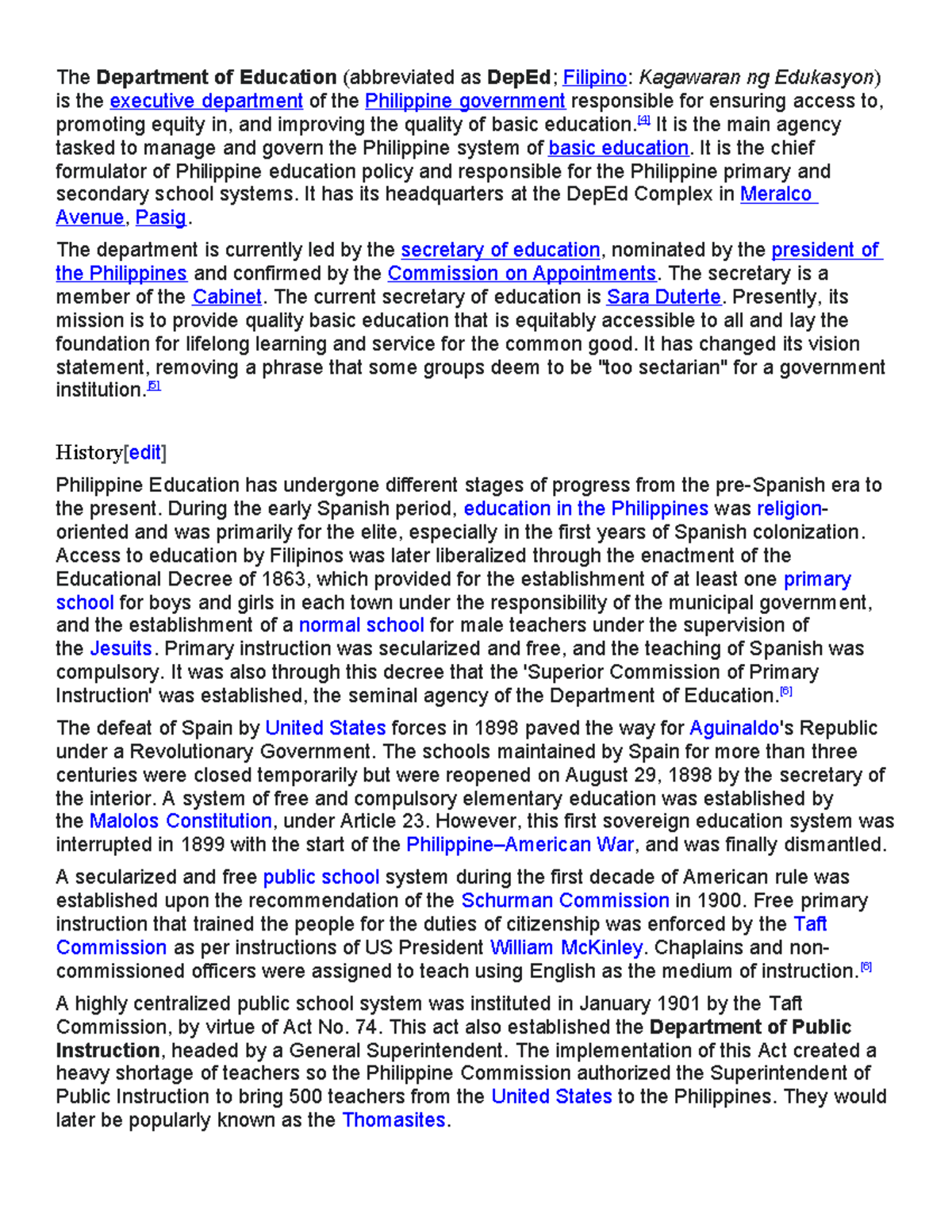 DepEd Education Overview: History, Structure, and Key Programs - Studocu