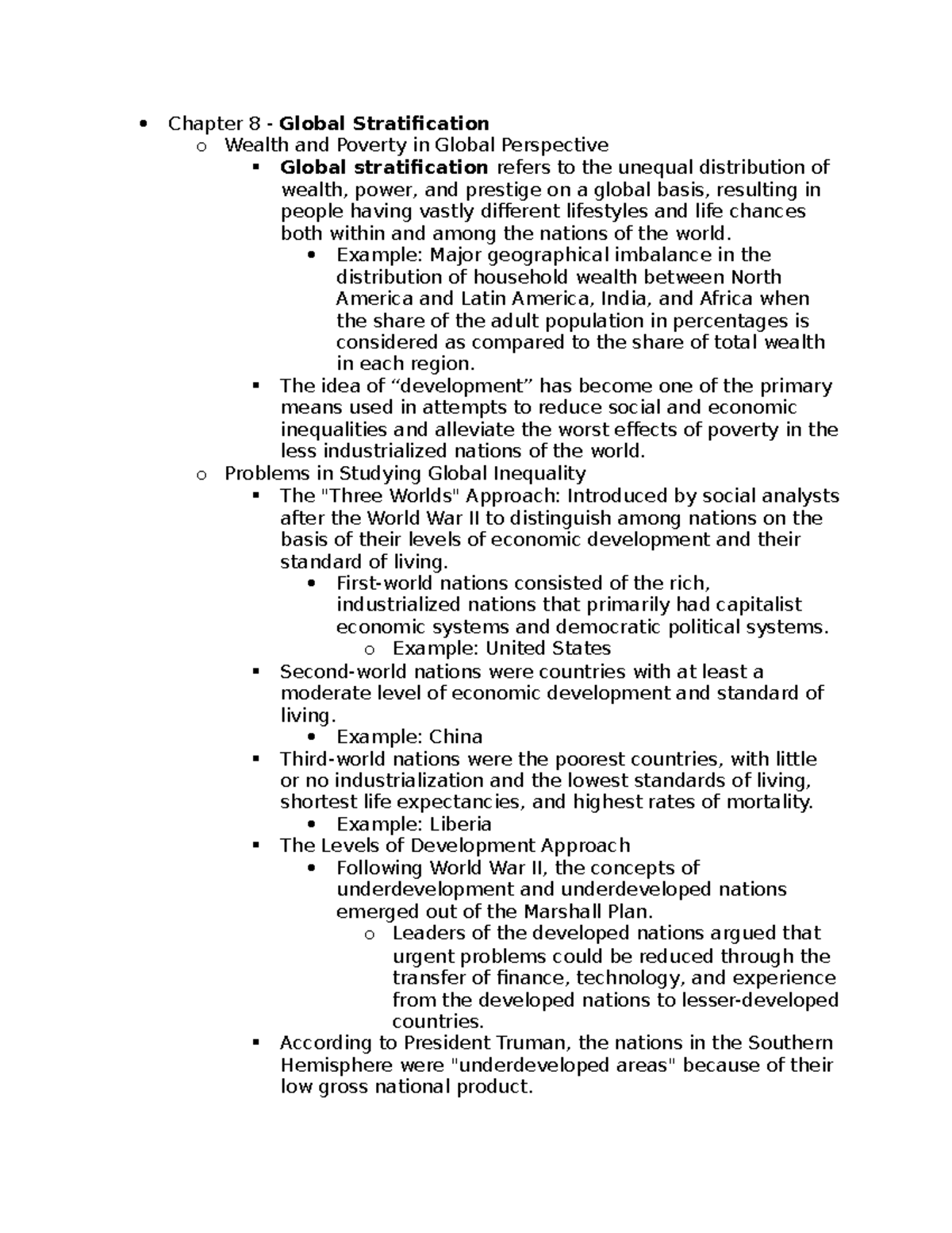 Soc 101 - Chapter 8: Understanding Global Stratification Dynamics - Studocu