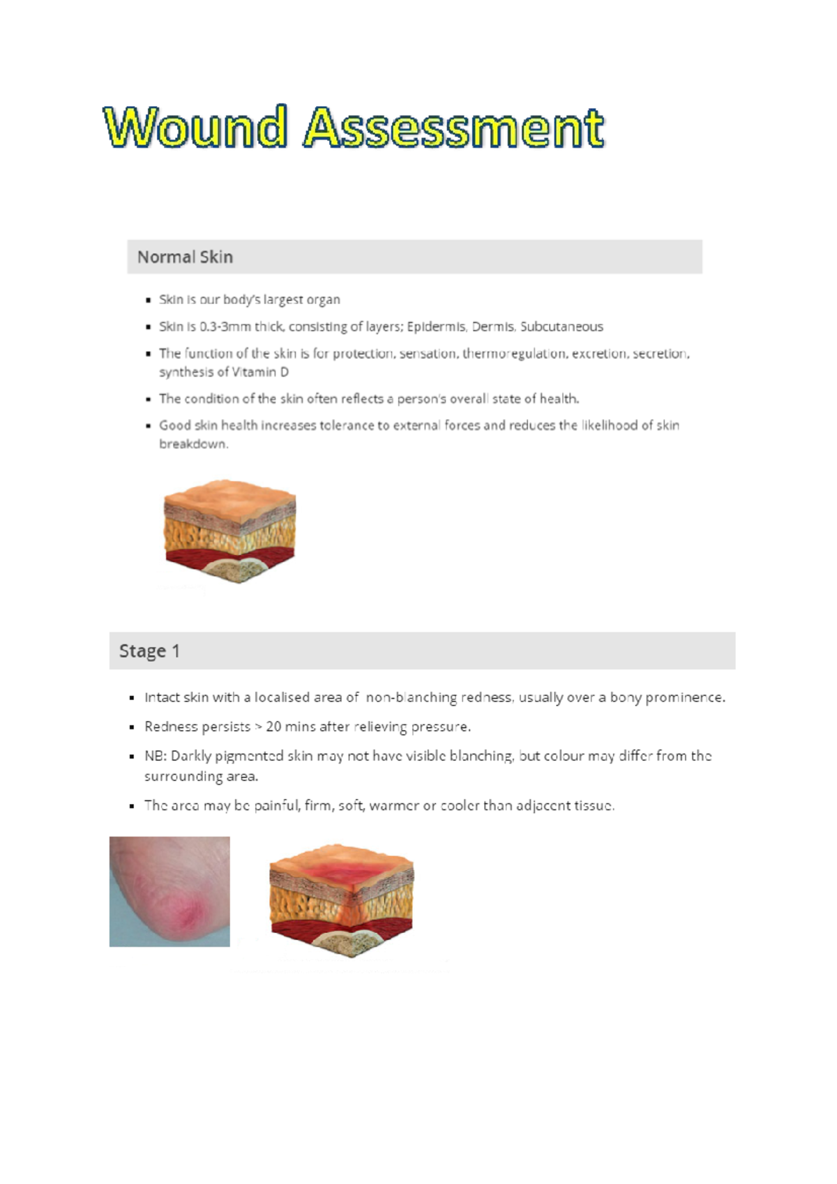 Dressings copy - skin - Wound type Wound assessment progress note ...