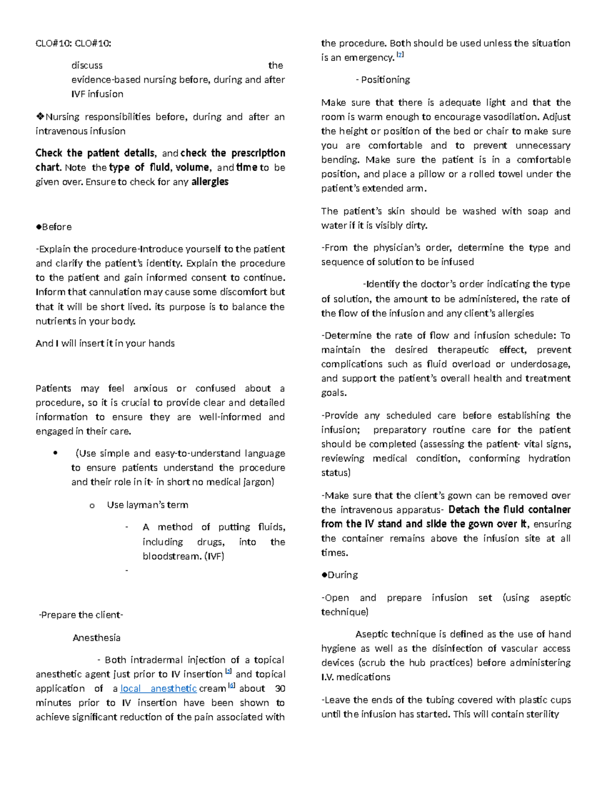 IVF Responsibilities: Nursing Care Before, During & After Infusion ...