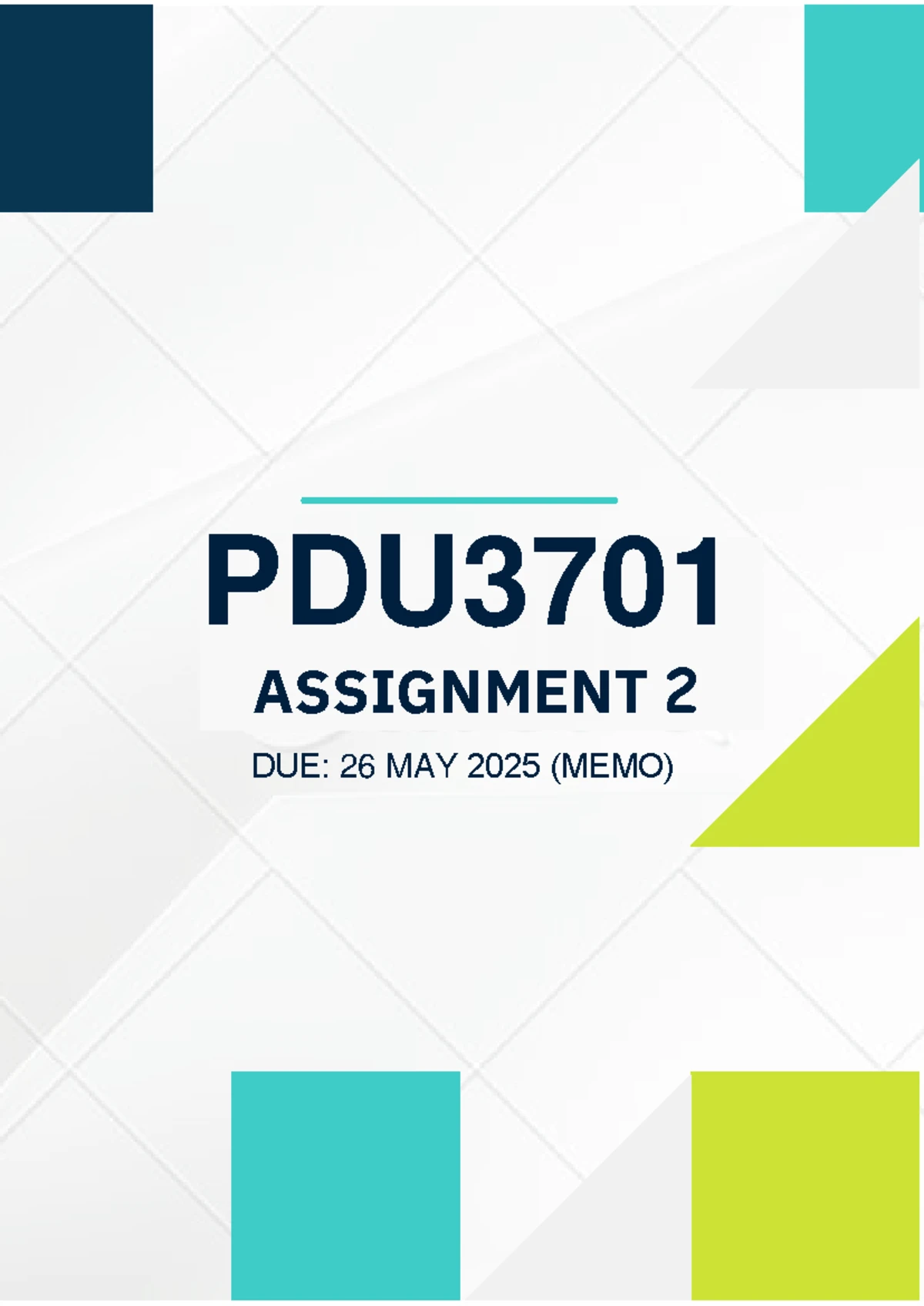 Afk2601 Assignment 2 2025 Memo Assignmentassignment 2 Memo2 Memo Due 15 April 2025 Afk