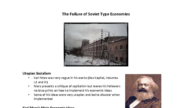 The Failure of Soviet Type Economies: Analysis & Key Issues - Studocu