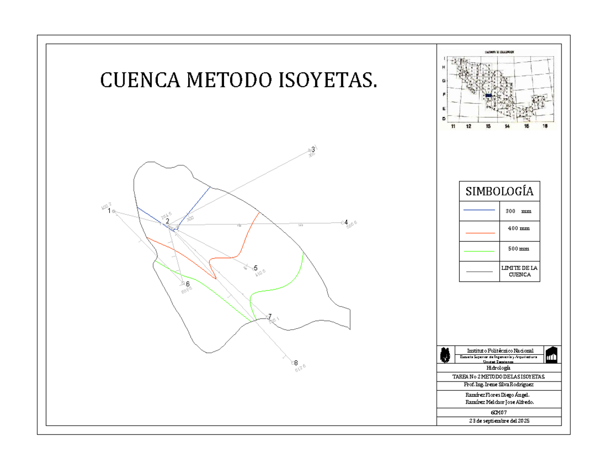 CUENCA HIDROLÓGICA: TAREA 2 - MÉTODO ISOYETAS (6CM07) - Studocu