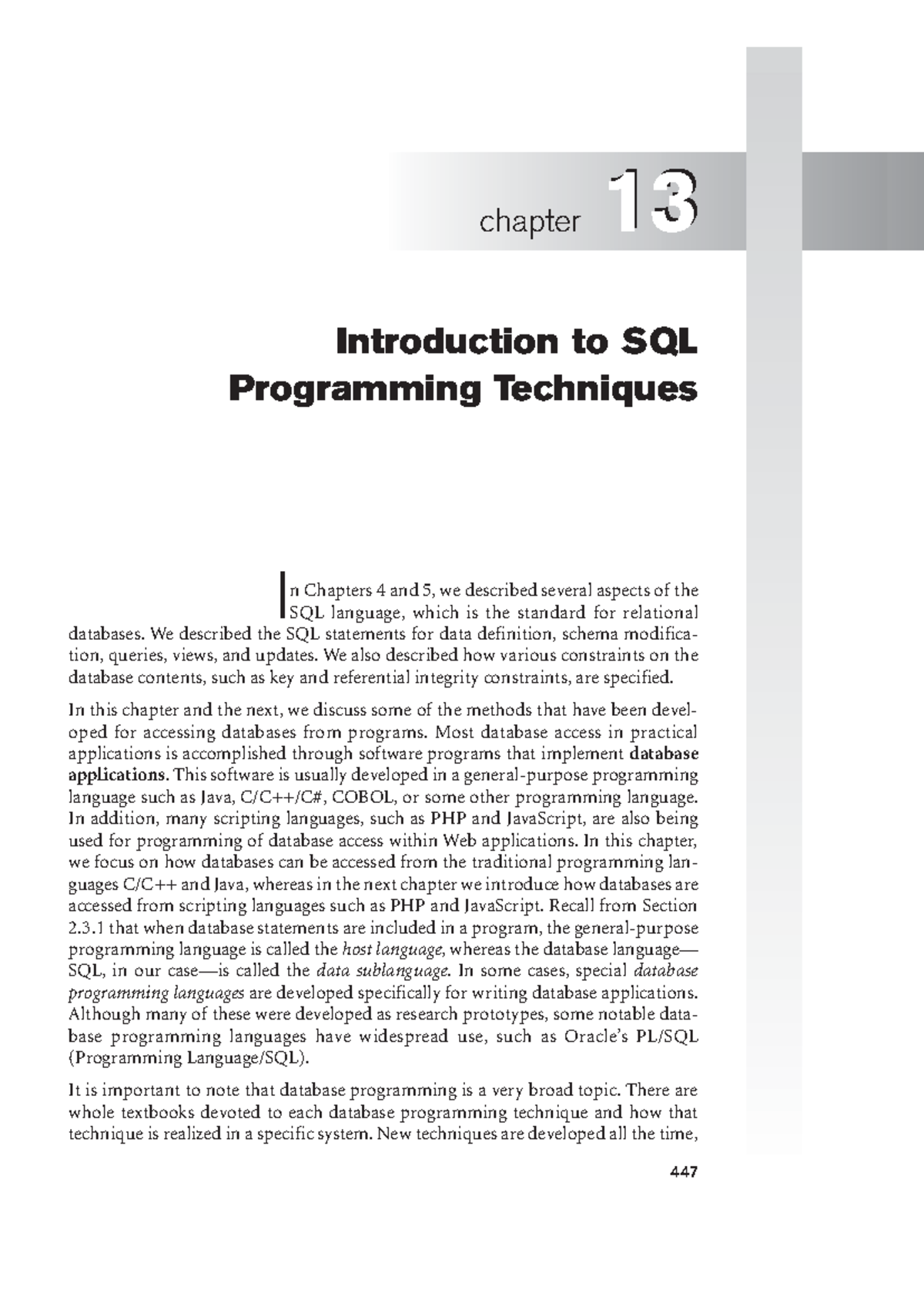 Chapter 13 - Introduction to SQL Programming Techniques - chapter 13 ...