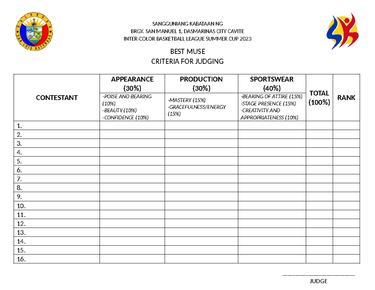 SANGGUNIANG KABATAAN INTER-COLOR BASKETBALL LEAGUE 2023: BEST MUSE ...