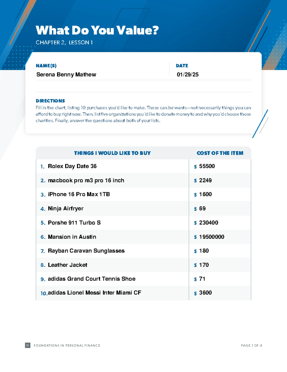 Chapter 1, Lesson 1 Activity: Suzanne's Candy Craze Analysis - Studocu