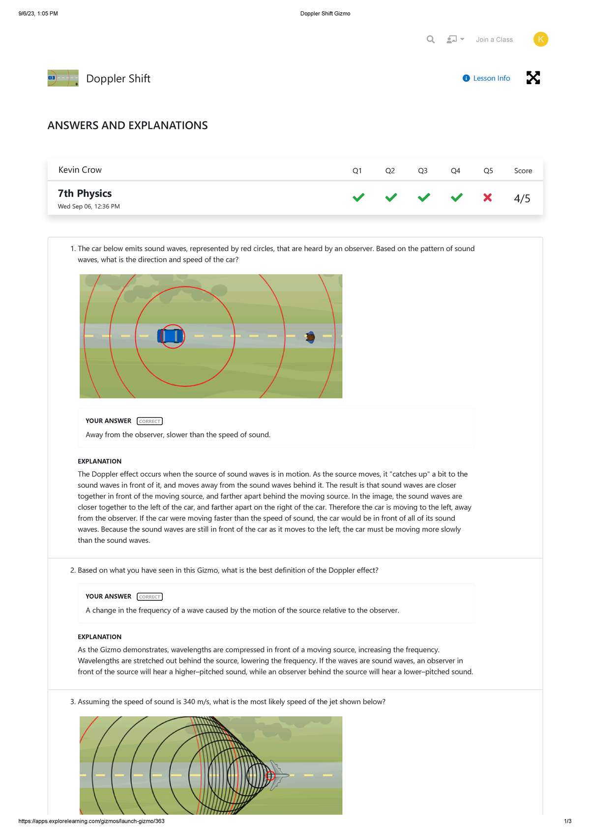 Doppler Shift Gizmo Answers & Explanations - 7th Physics - Studocu