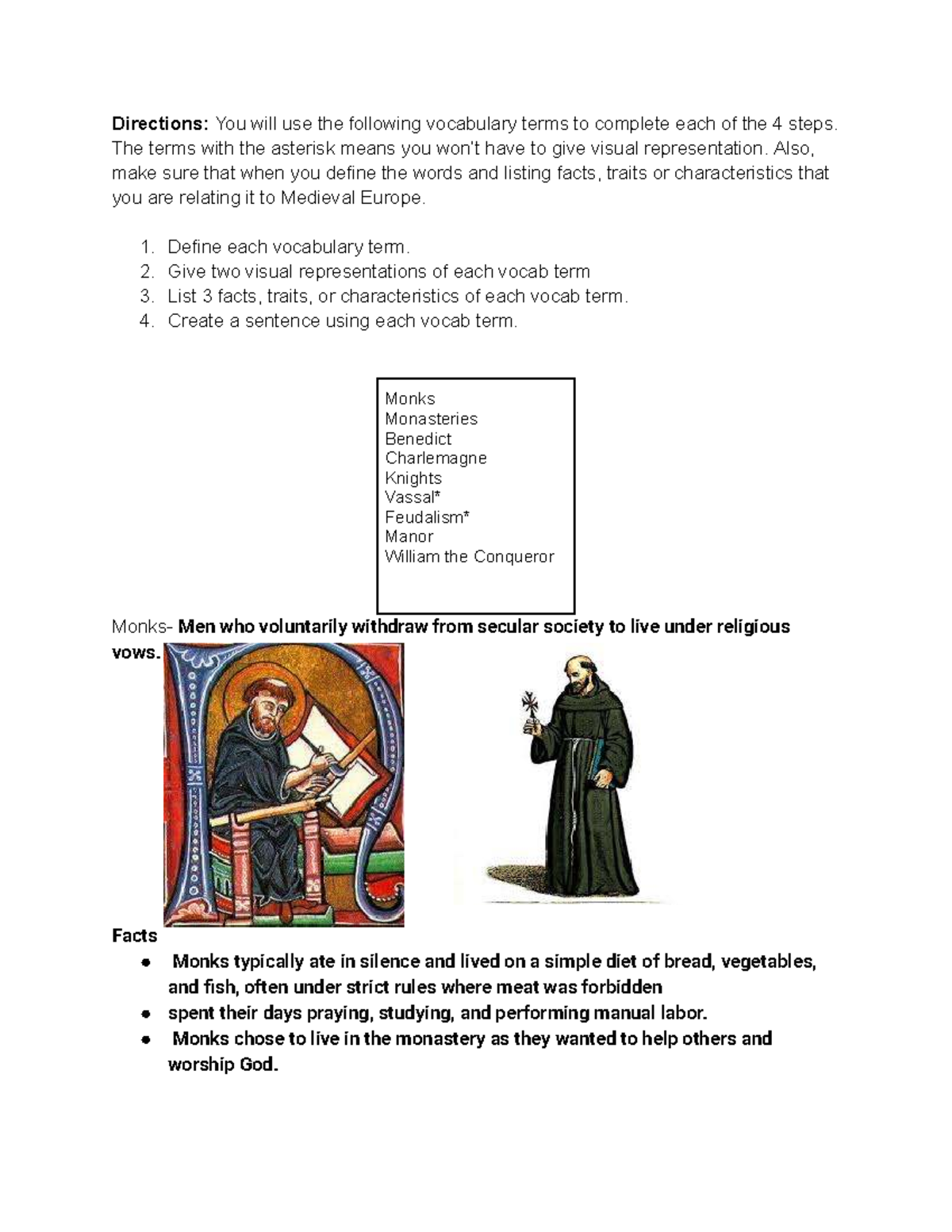 Medieval Europe Vocabulary Study Guide - Studocu
