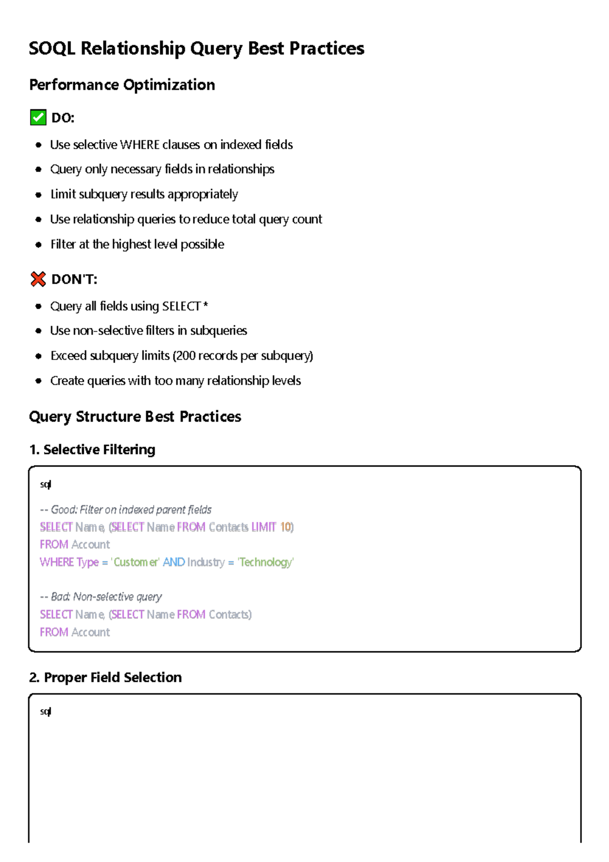 SOQL 101: Relationship Query Best Practices & Performance Tips - Studocu