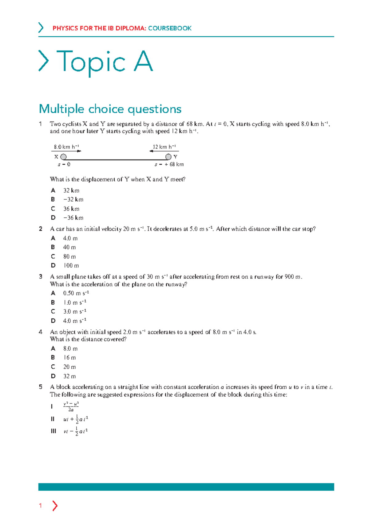 Ib Physics DC ESQ A - Multiple Choice Questions and Solutions - Studocu