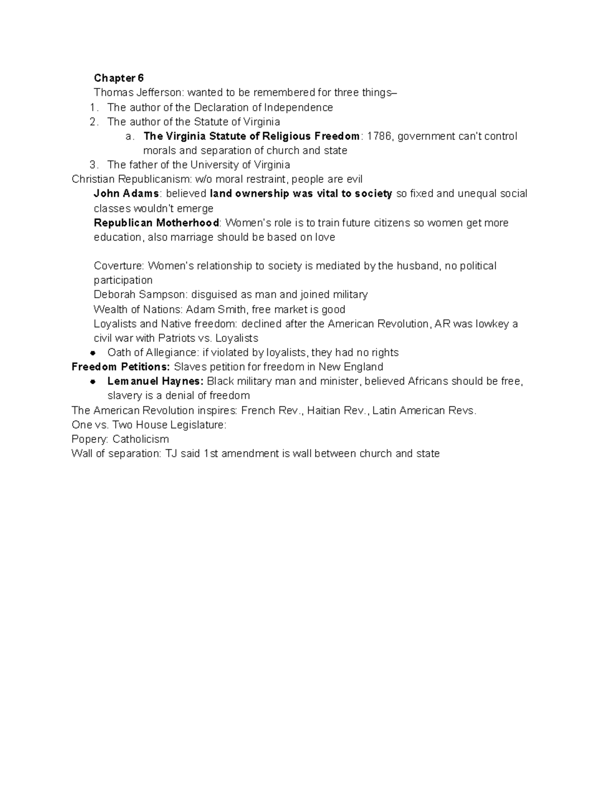APUSH Ch6 Key Terms and Concepts: Jefferson to Revolution - Studocu