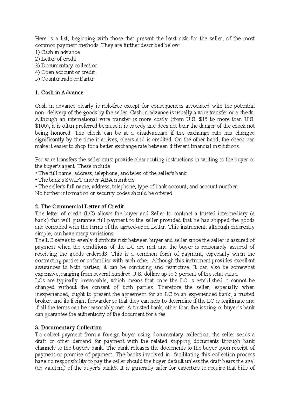 International Payment Methods: A Comprehensive Overview - Studocu