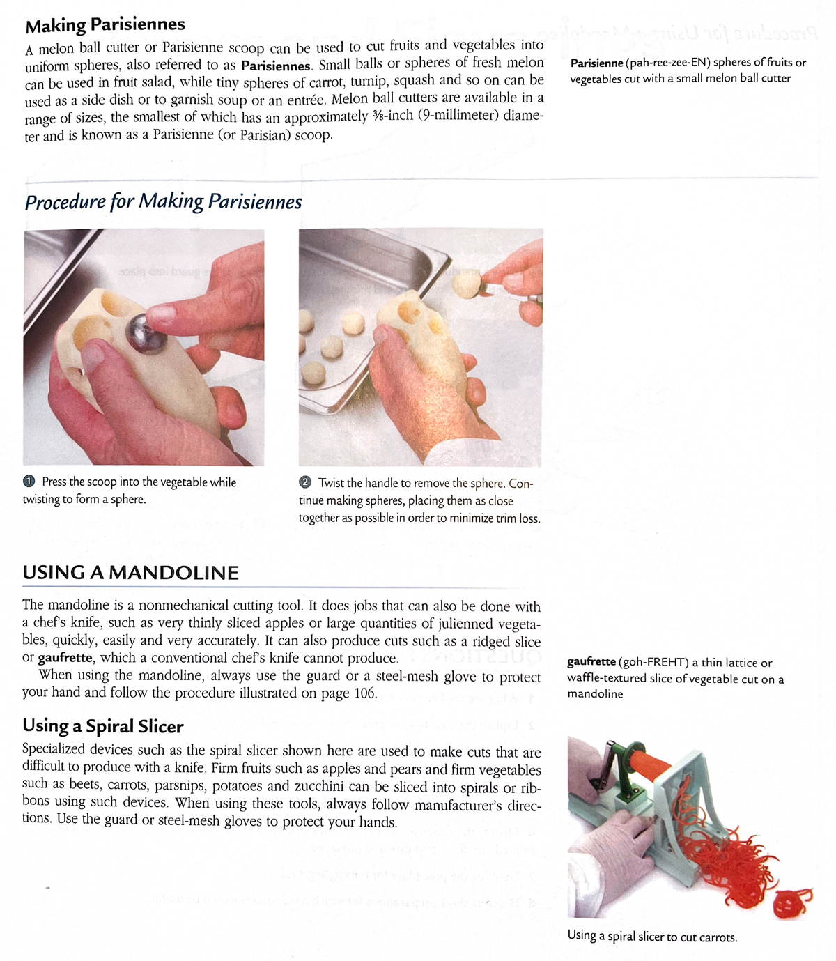 Knife Skills Review 12 - Making Parisiennes A melon ball cutter or ...