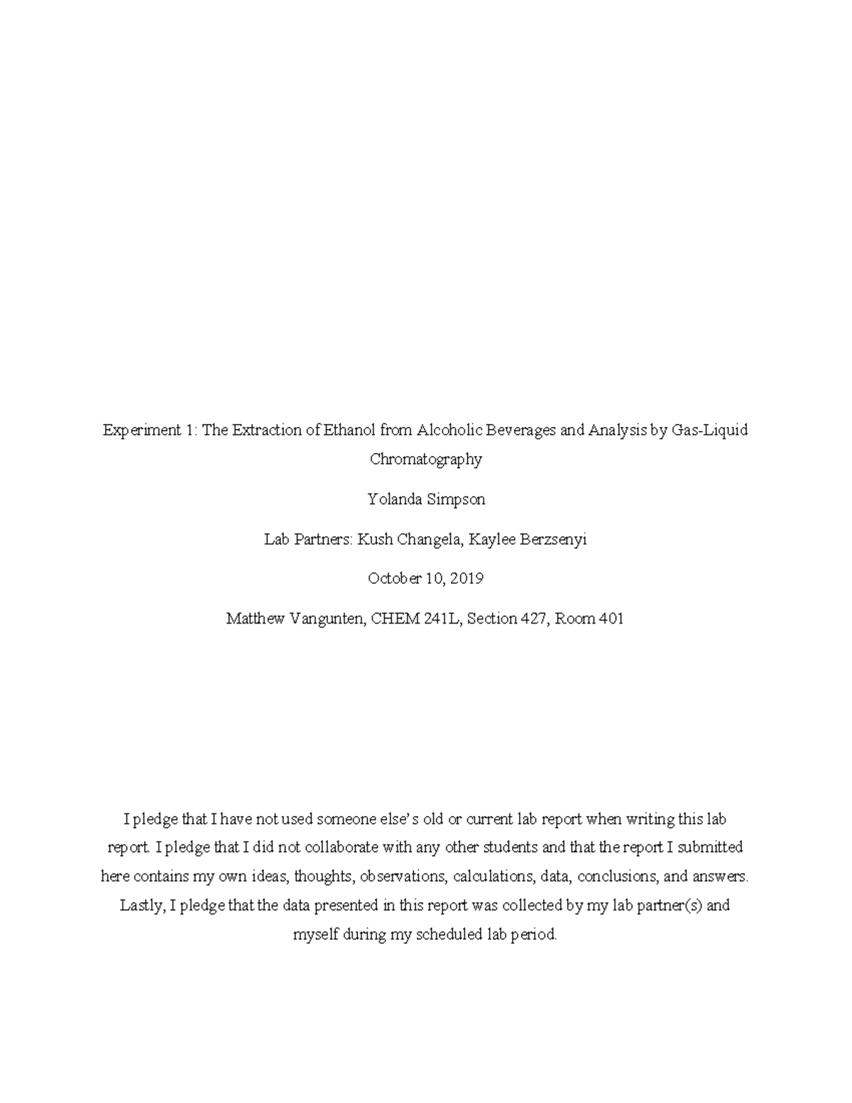 Experiment 1 - Gas Chromatography Lab Report - Deprecated API usage: The SVG back-end is no ...