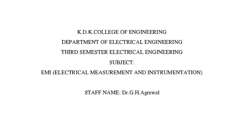 EMI (Electrical Measurement and Instrumentation) - AC Bridges Overview ...