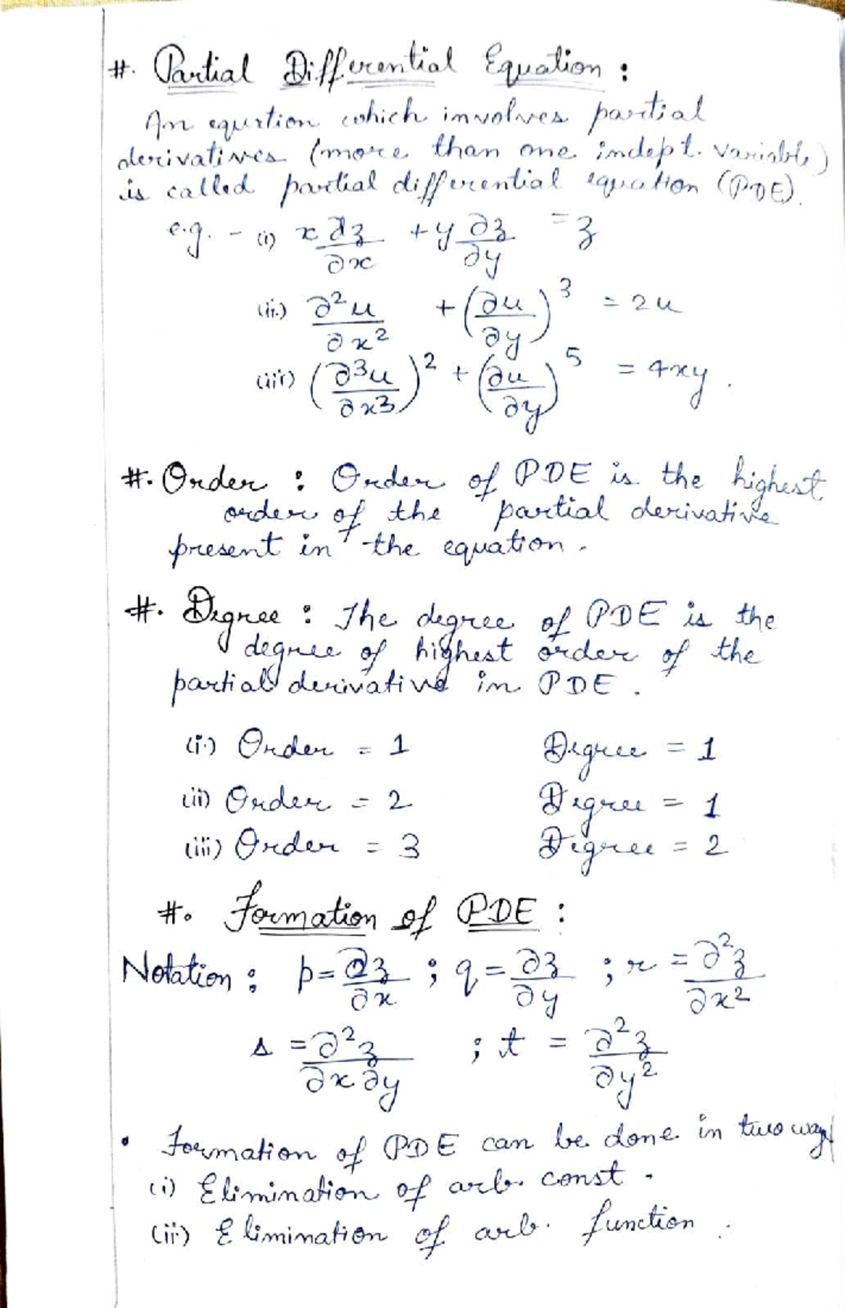 Partial Differential Equations (PDE) - Unit 1 Notes - Studocu