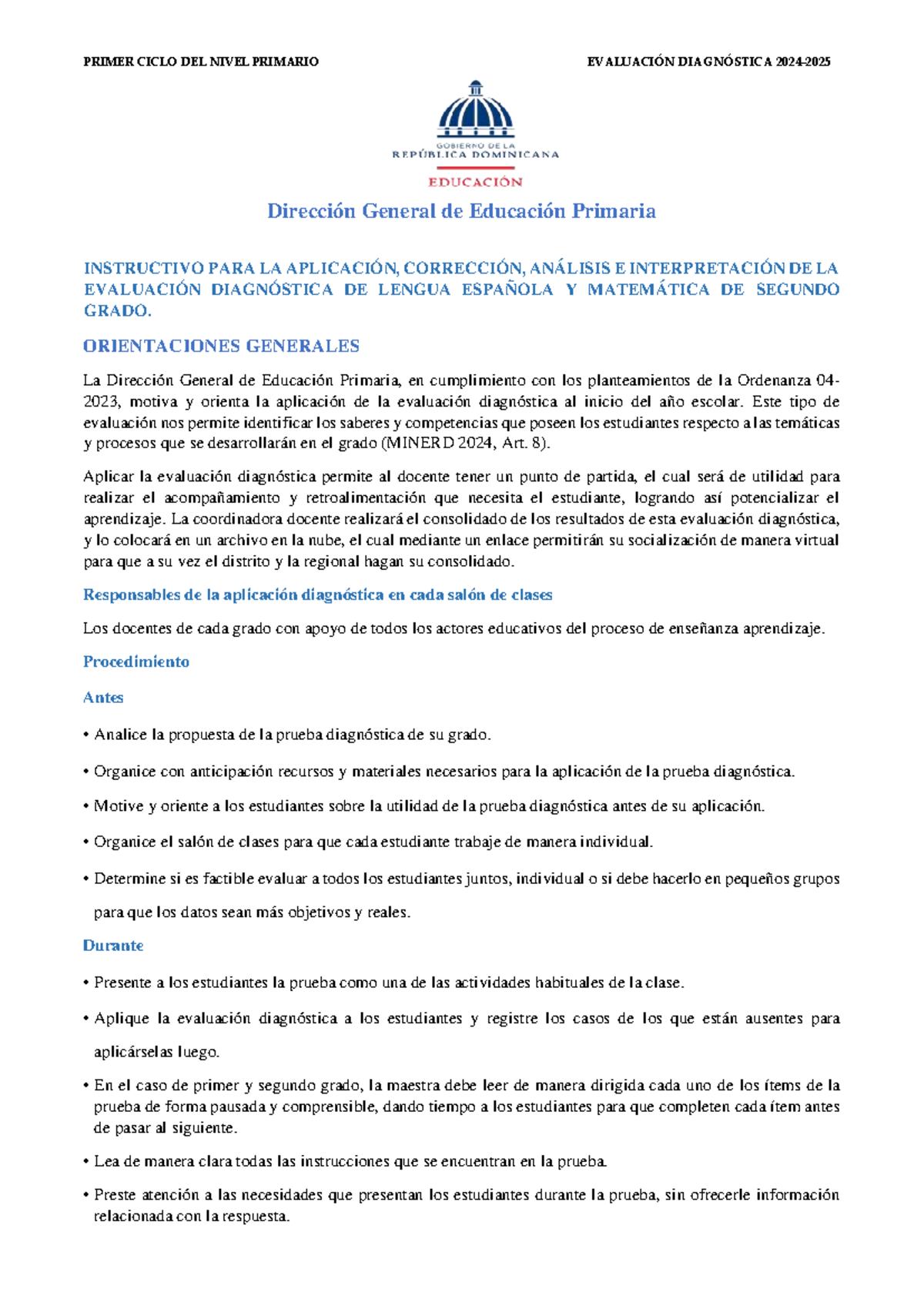 Evaluación Diagnóstica de Lengua y Matemática - 2do Grado - Studocu