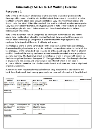 AC1.1 Model Answer - Unit 3 – Crime scene to Courtroom AC1 Model Answer ...