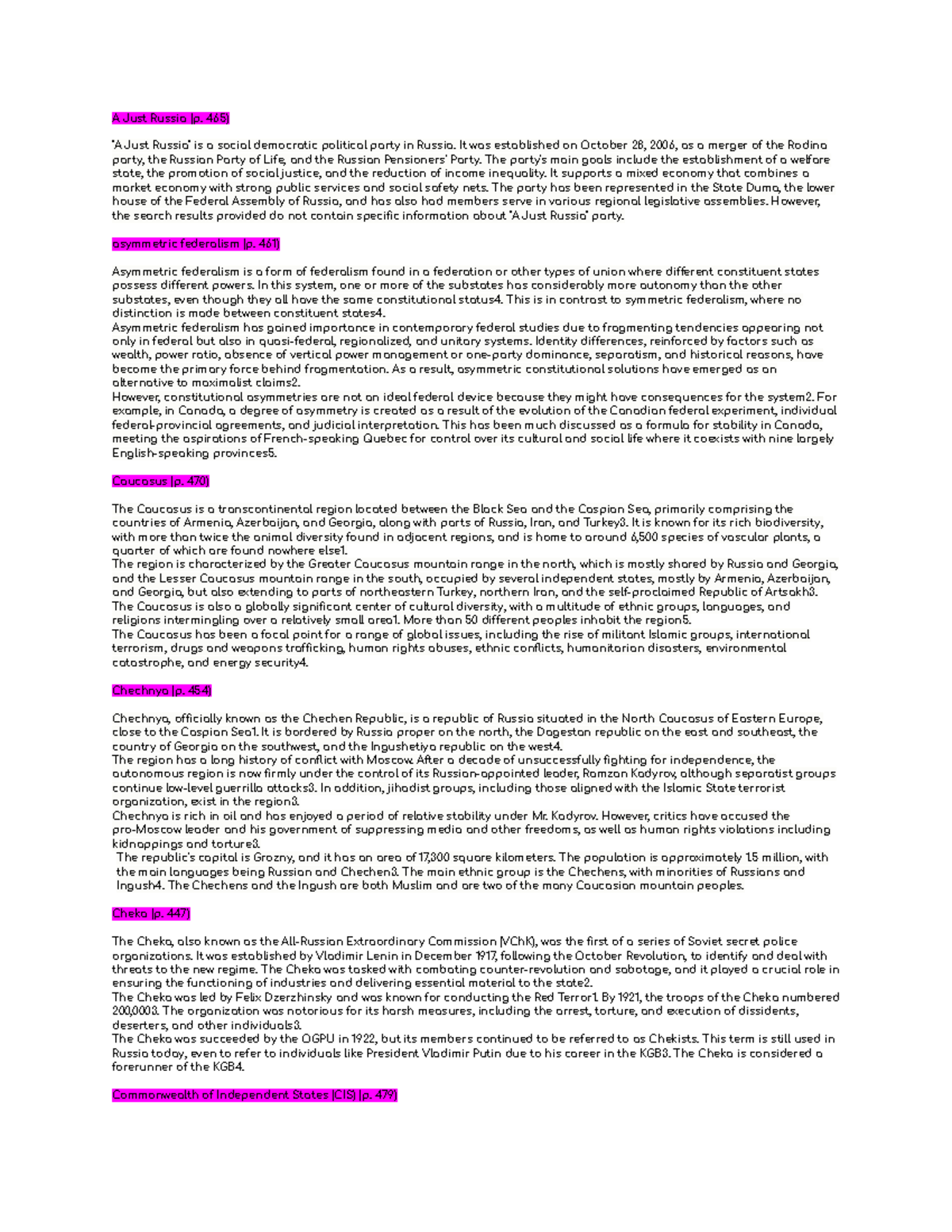 AP Comparative Government Vocabulary & Key Terms (Ch. 11) - Studocu