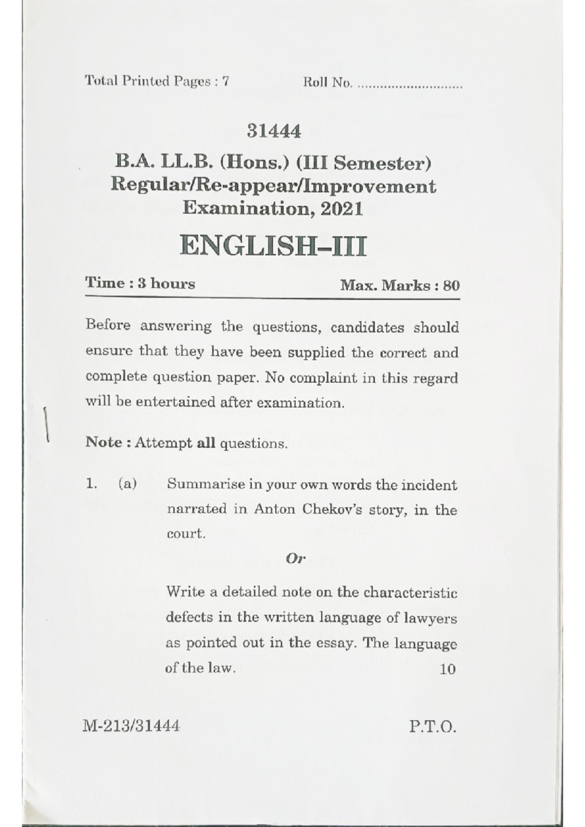 B.A. LL.B. (Hons.) 2021 Exam: Legal Language & Advocacy Notes - Studocu
